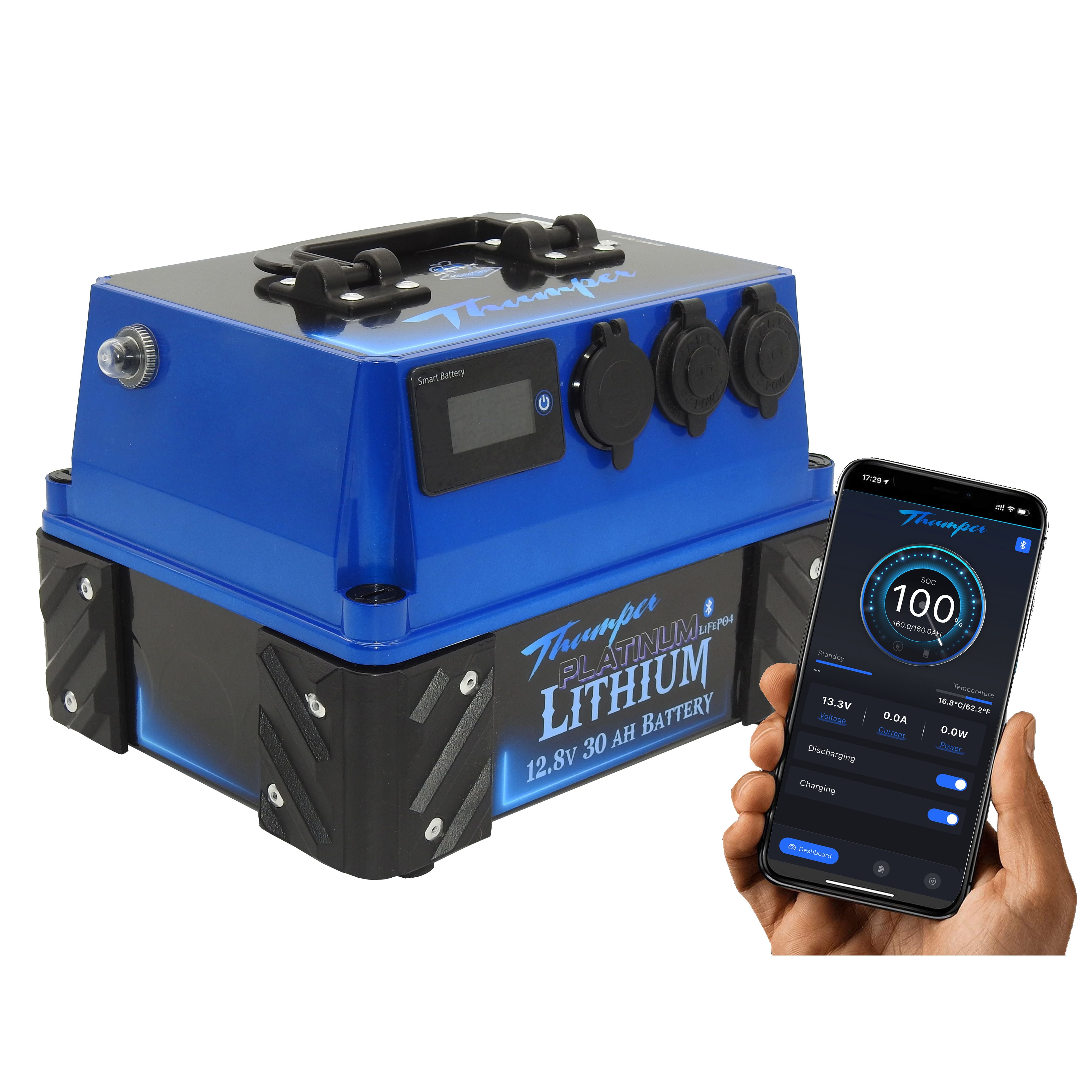 Thumper Lithium 30 AH Battery Pack BATL30 Bluetooth monitoring