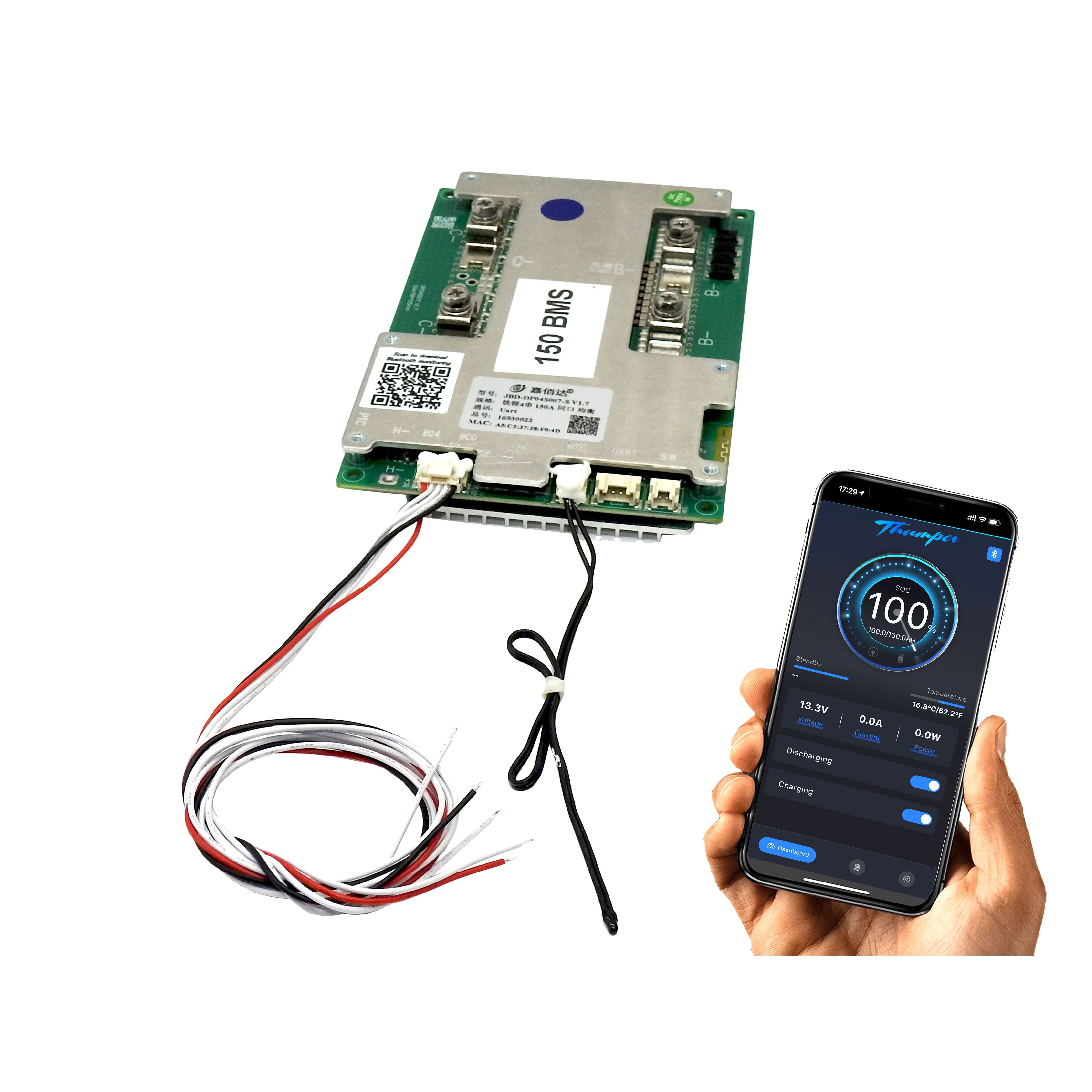Replacement 4S 12V 150A BMS board with Bluetooth and Balance - Thumper