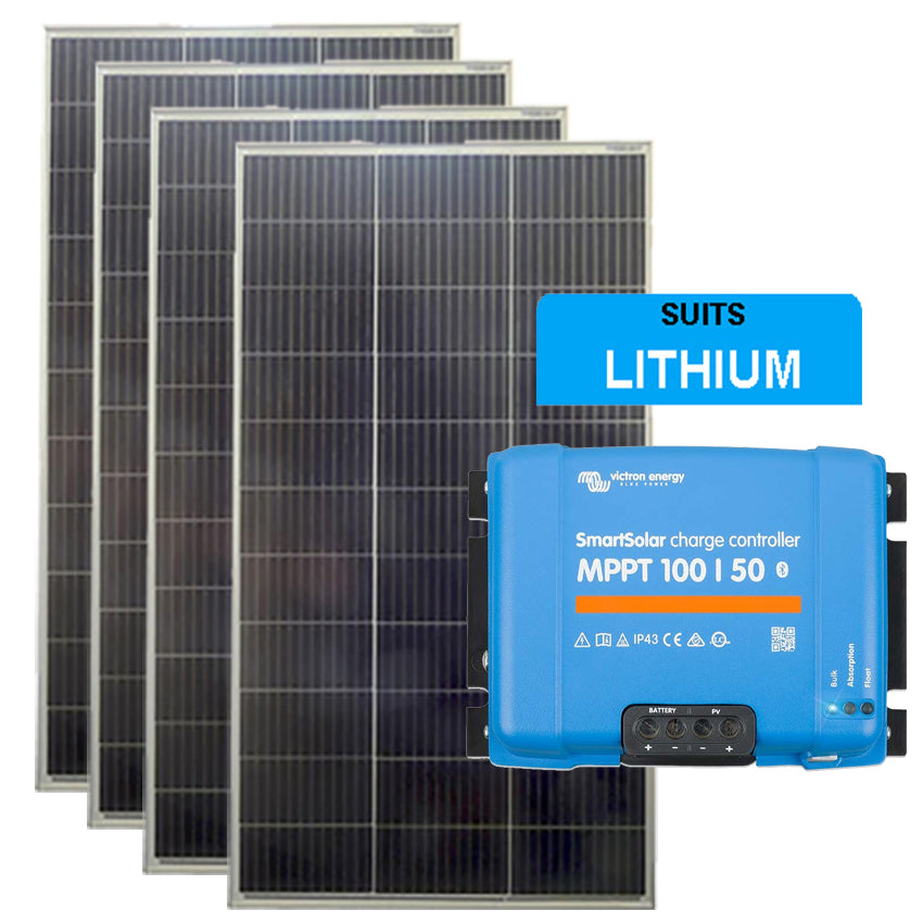 4x 160w unregulated solar panels with Victron MPPT100/50 ultimate pack