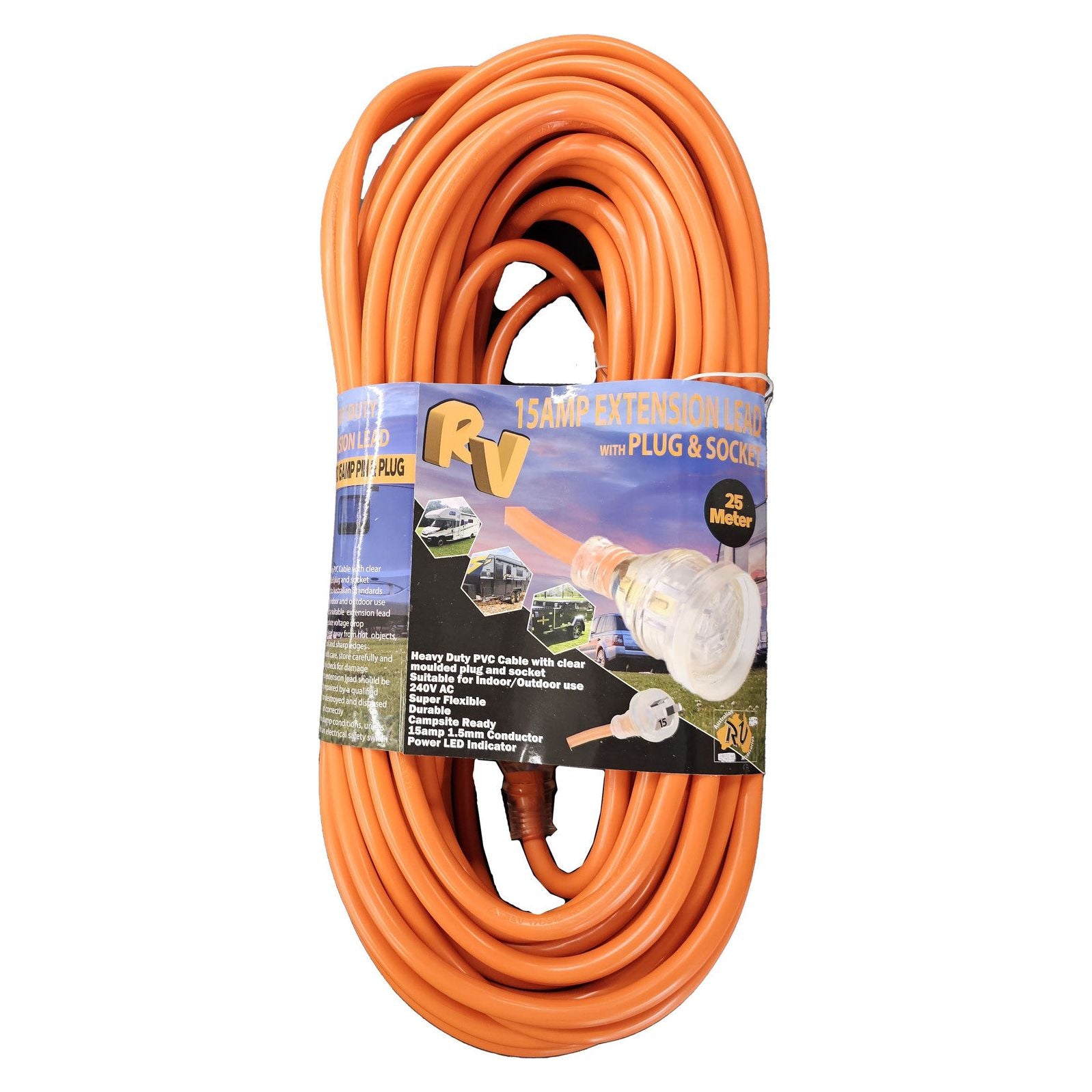 Australian RV 15amp Extension Lead 25m | 4026