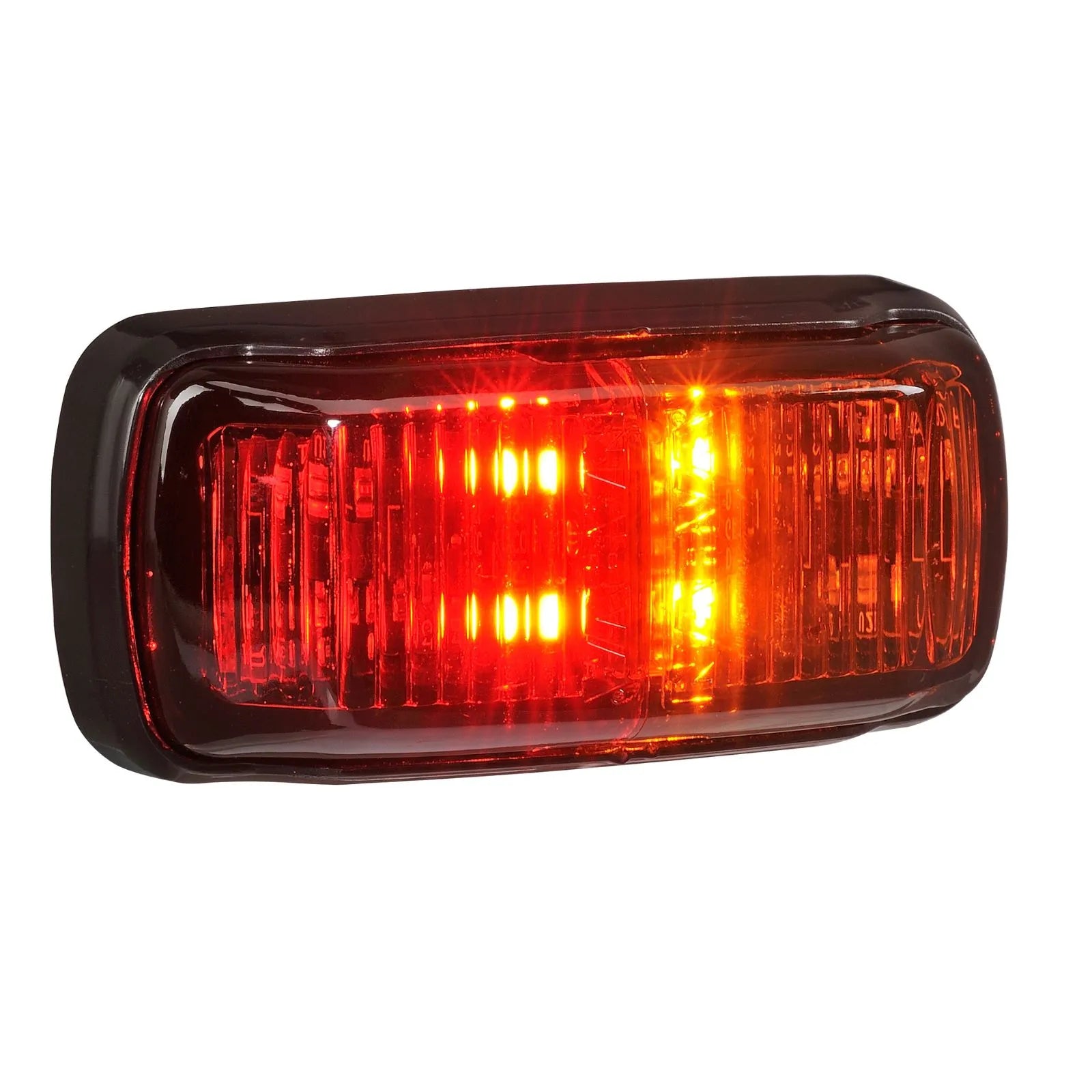 Narva 9–33 Volt LED Side Marker Lamp (RED/AMBER) W Black Deflector Bas
