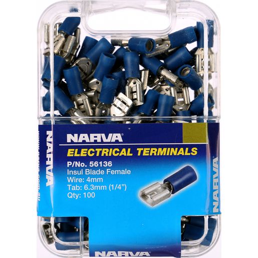 Narva 4mm Female Blade Terminal Blue (100 pack) | 56136
