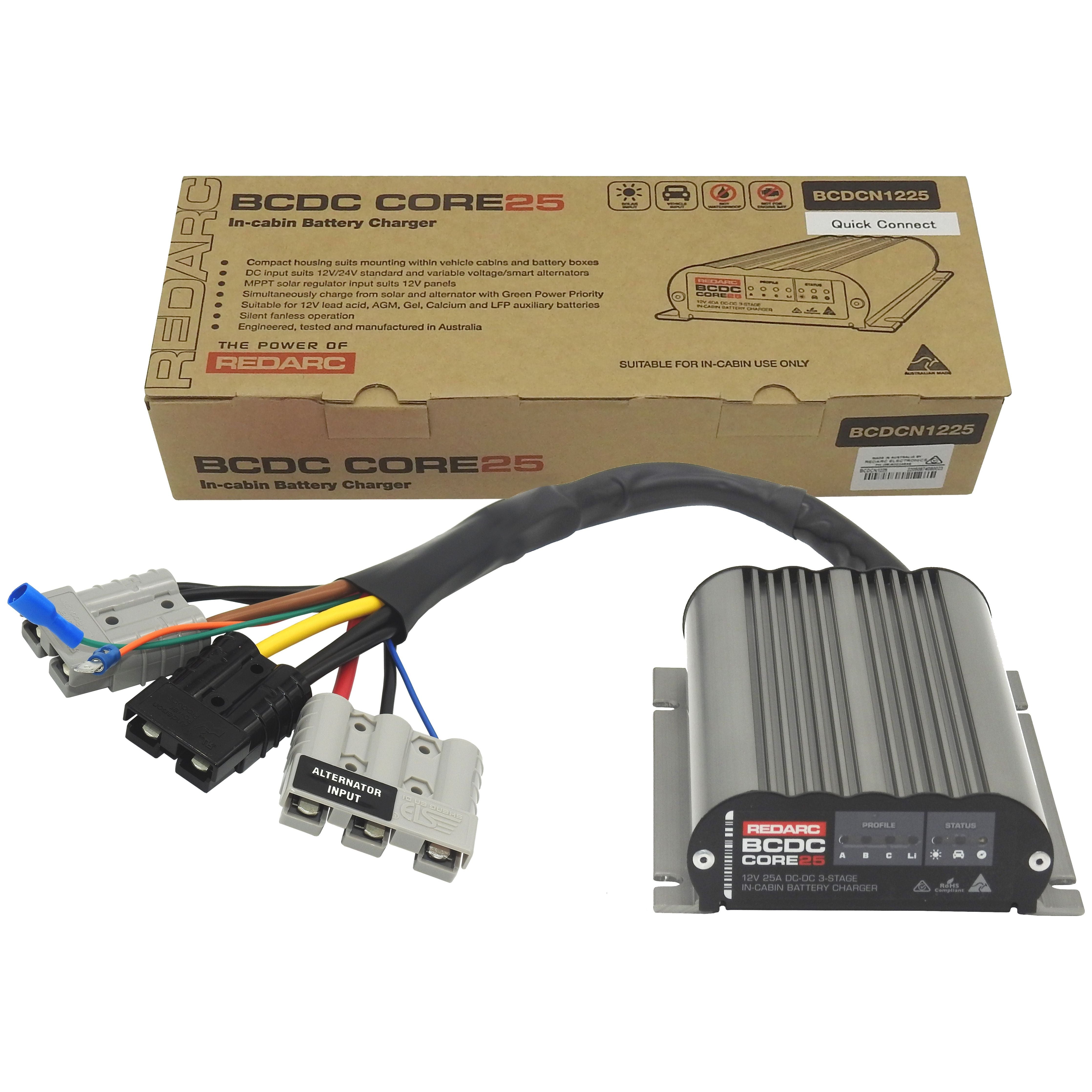 Redarc BCDC CORE 'In-Cabin' 25A DC Quick Connect Battery Charger | In