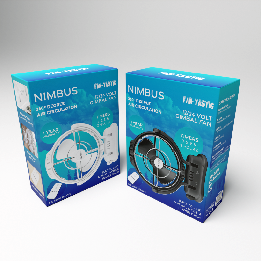 Fan-tastic 12 Volt Nimbus Fan BLACK or WHITE With Remote