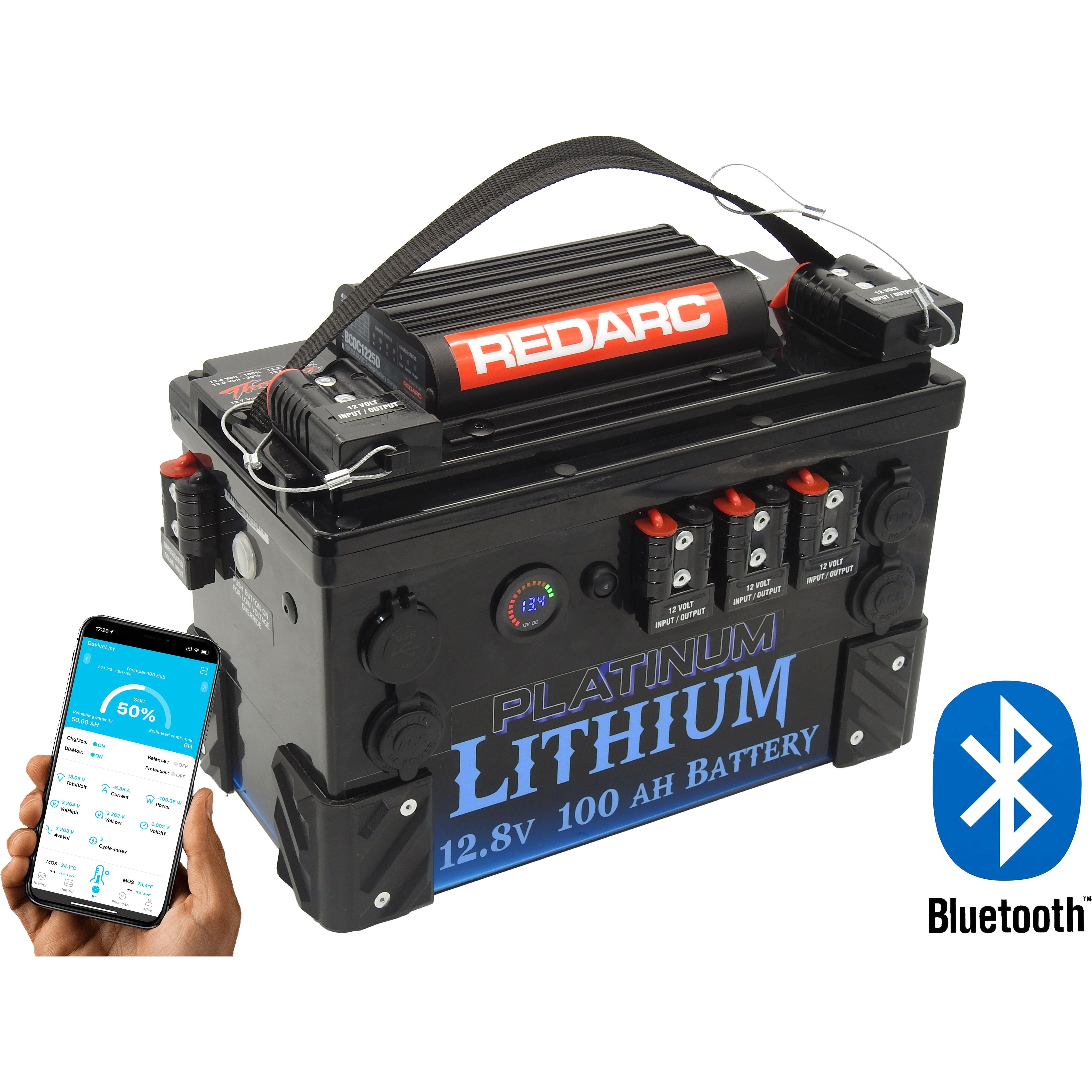 Thumper Lithium Battery Hub 100AH Redarc | Bluetooth Front Mount