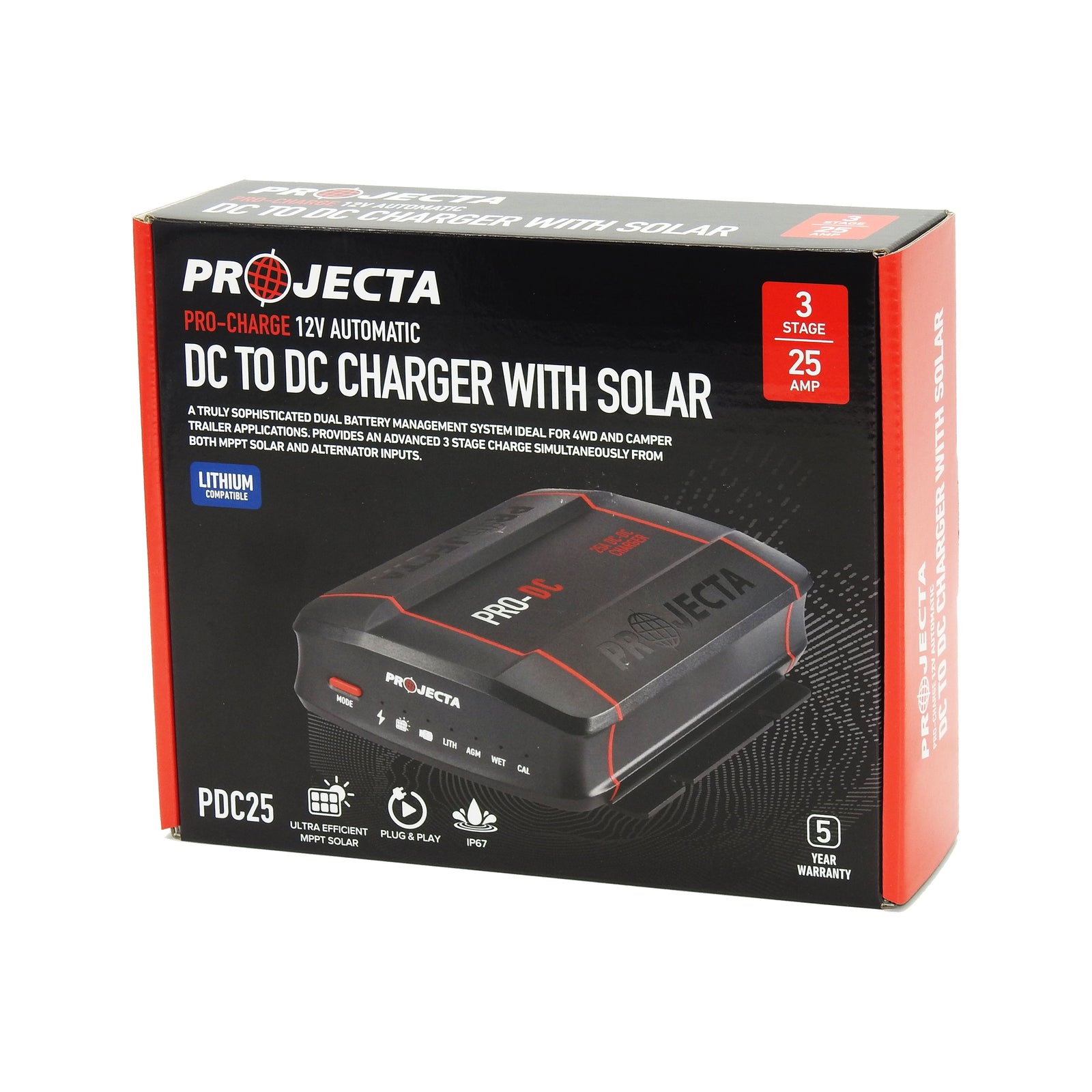 Projecta 25 Amp DC DC Battery Charger with Solar Multi-chemistry Upgra
