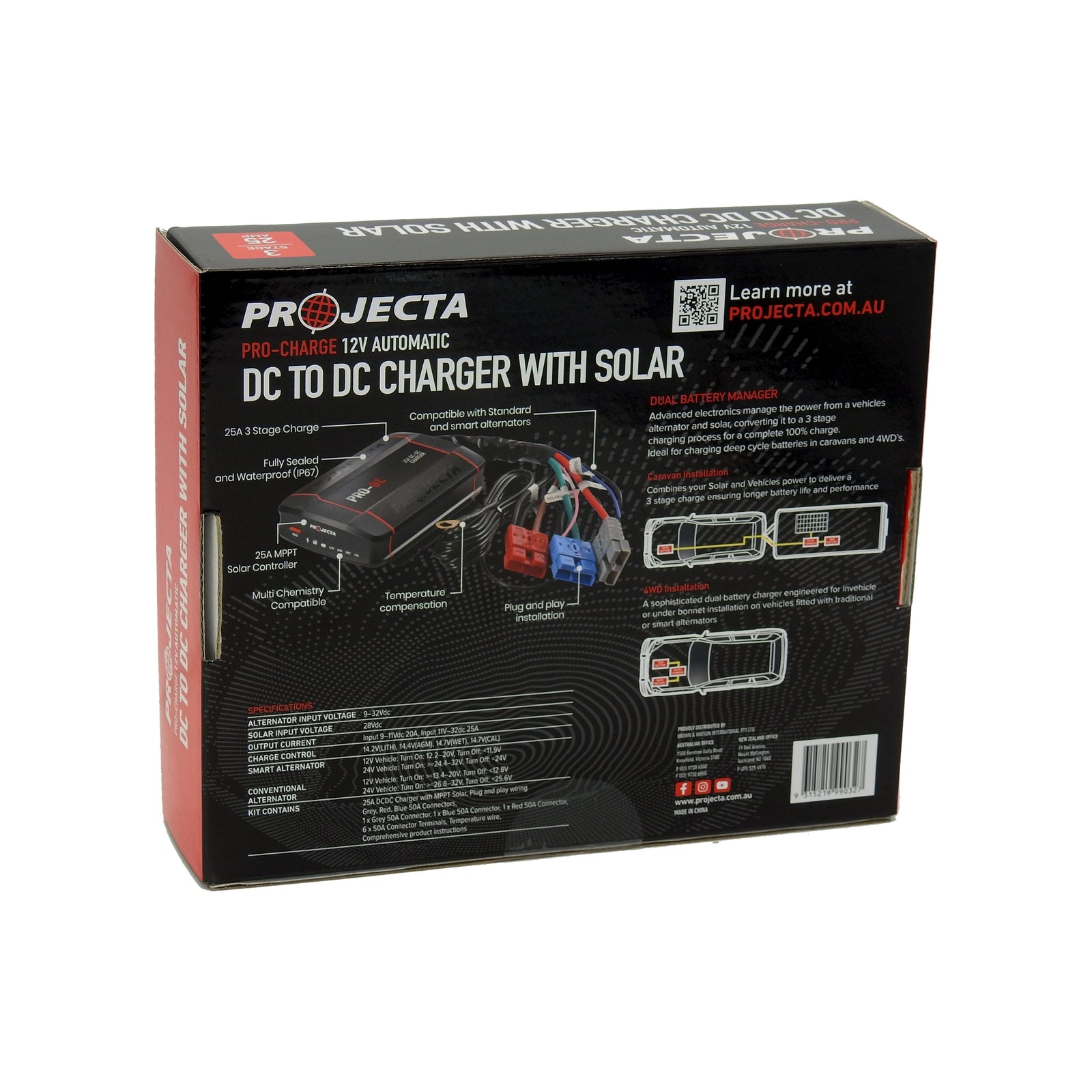 Projecta 25 Amp DC DC Battery Charger with Solar Multi-chemistry Upgra