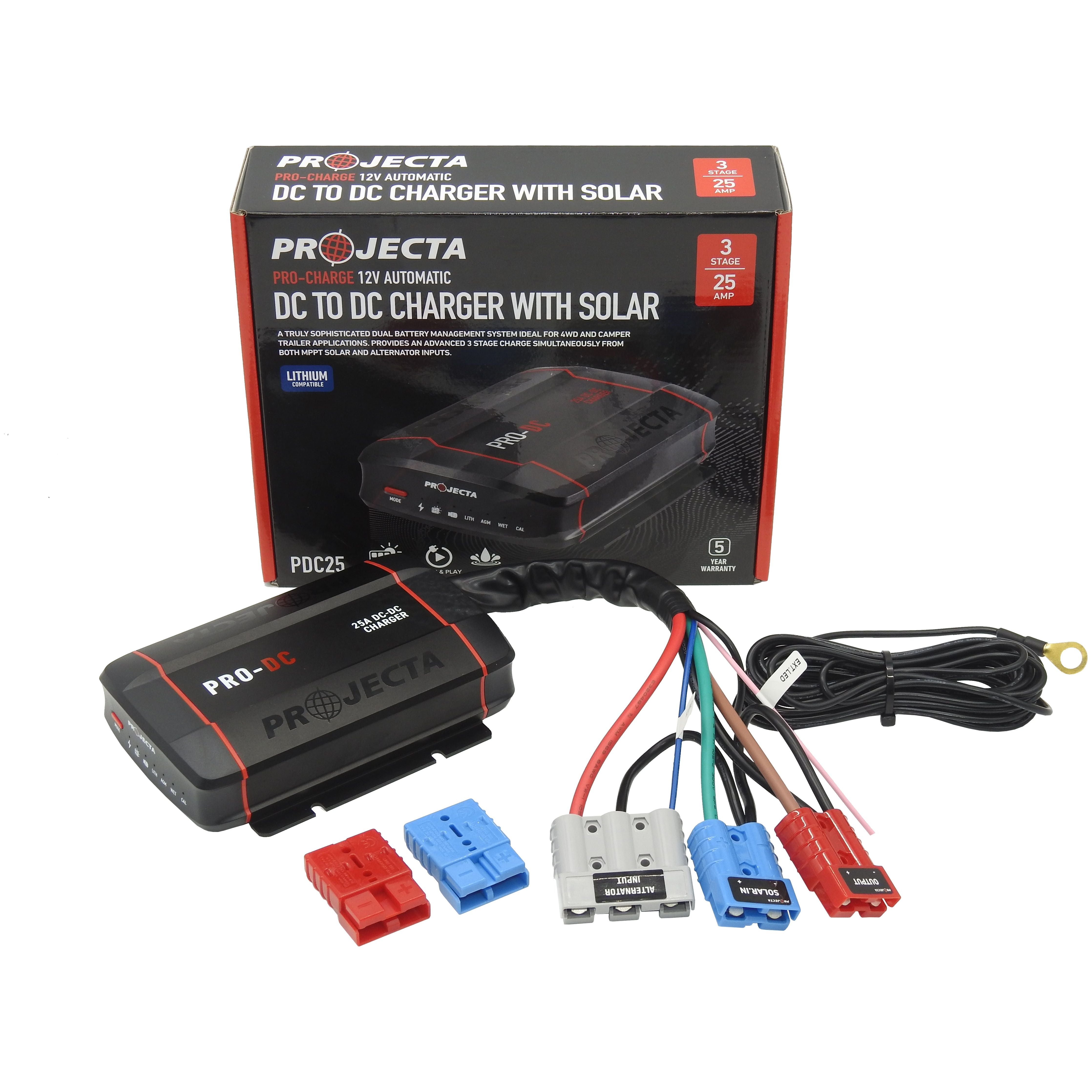Projecta 25 Amp DC DC Battery Charger with Solar Multi-chemistry Upgra
