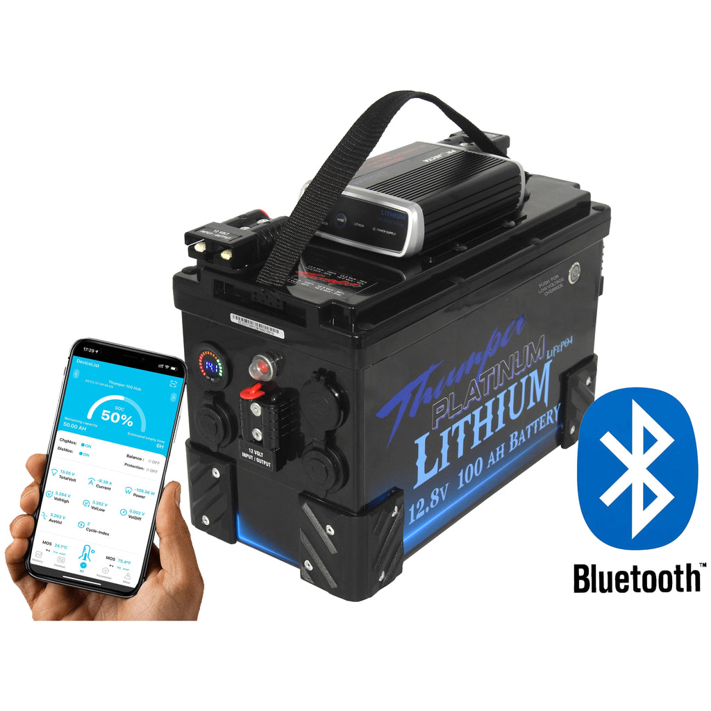 Thumper Lithium LiFePO4 Battery Hub 100 AH Projecta IDC25L Bluetooth