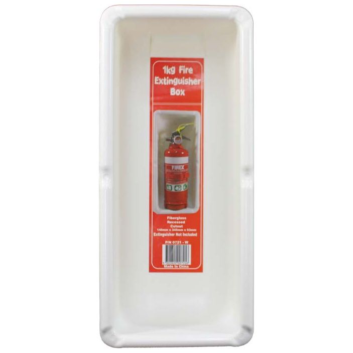 Fibreglass Fire Extinguisher Box White | 0721-W