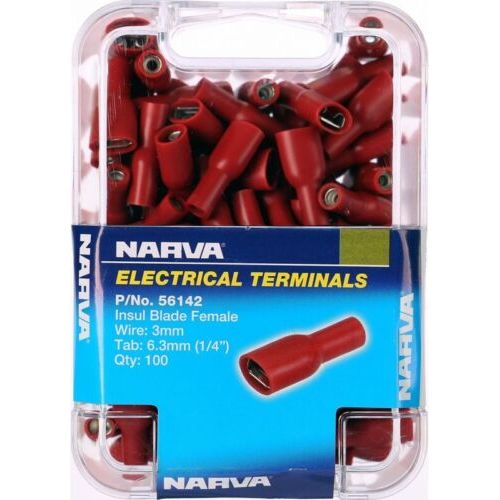 Narva 6.3 X 0.8MM FLARed Male Blade Terminal Red (100 pack) | 56120