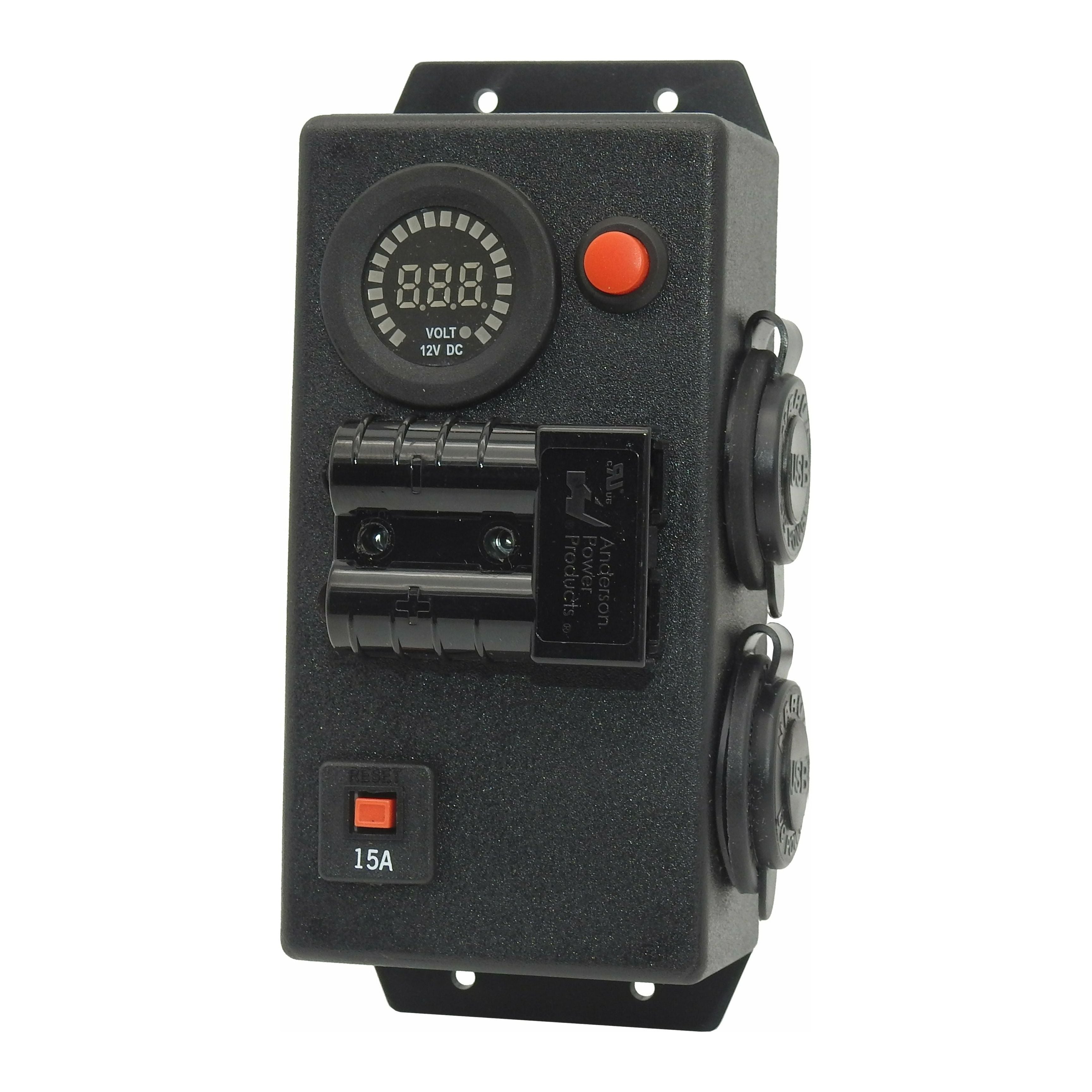 12 Volt Control Box VOLT - Right mount - 2 x Dual USB socket + 50Amp A