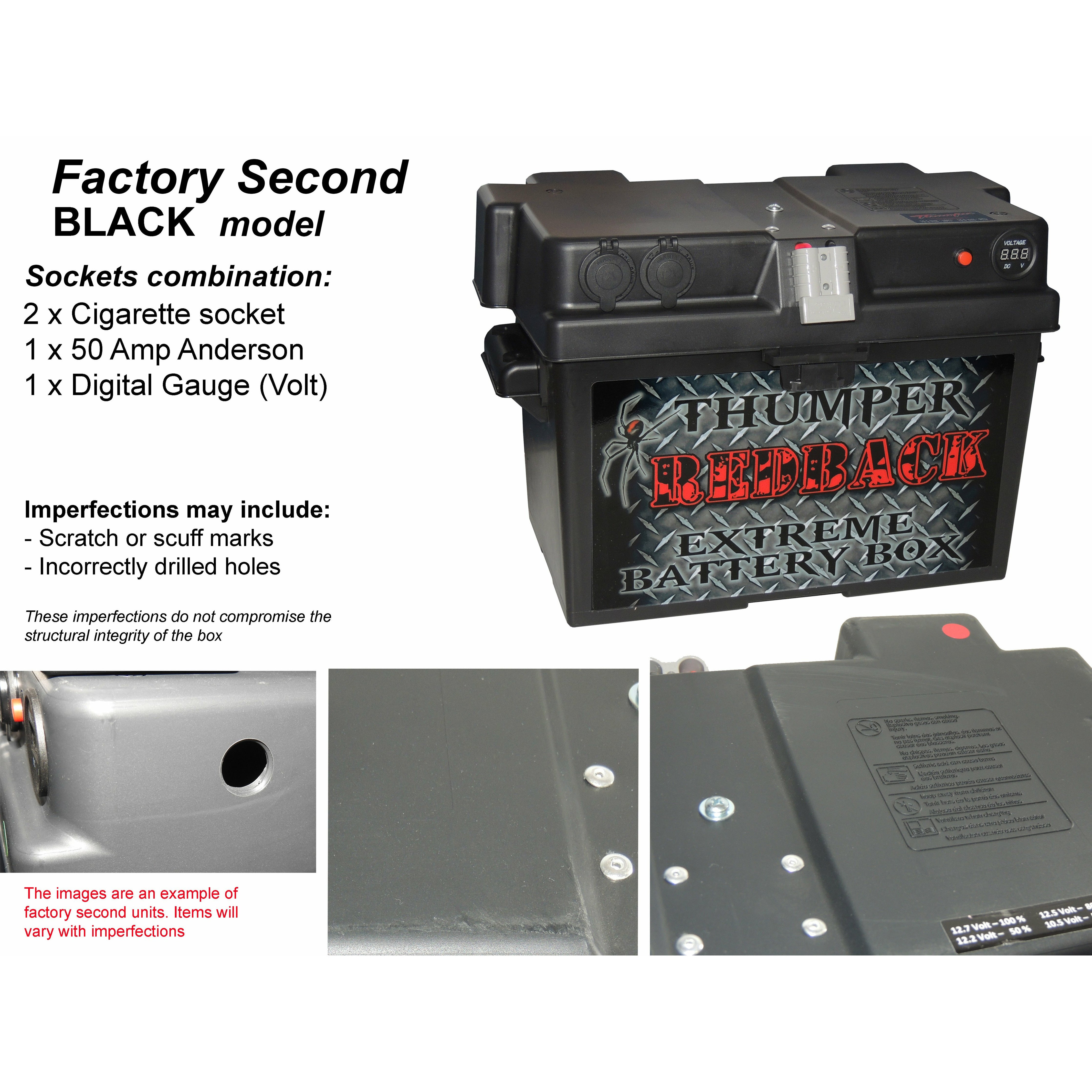 Thumper Battery Box - 2 x Cigarette socket 1 x Anderson | Factory seco