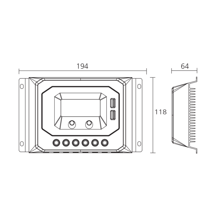 SC245 -Projecta 12V/24V 45Amp 4 Stage Solar Charge Smart Controller
